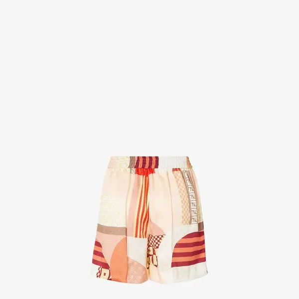 Fendi Printed Jacquard CrêPe Shorts - Multicolour | Editorialist