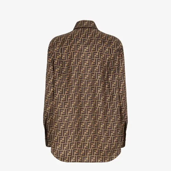 Fendi Oversized Ff Motif Shirt - Brown