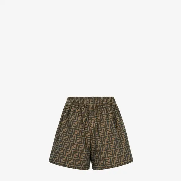 Fendi Ff Motif Canvas Shorts - Brown