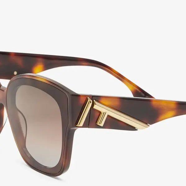 Fendi First Square Havana Acetate Eyeglasses - Brown