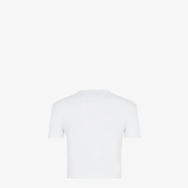 Fendi Cropped Rib-knit Top - White