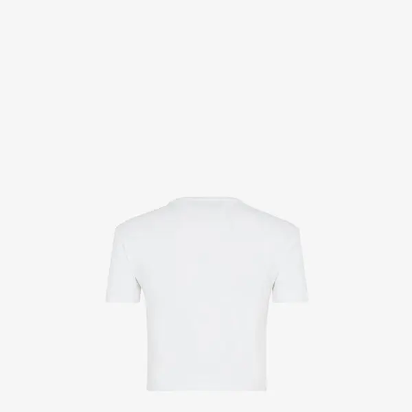 Fendi Cropped Rib-knit Top - White