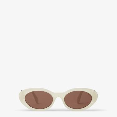 Fendi Ff Diamonds Oval Sunglasses - White