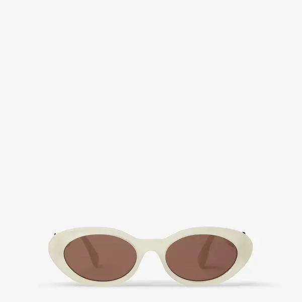 Fendi Ff Diamonds Oval Sunglasses - White