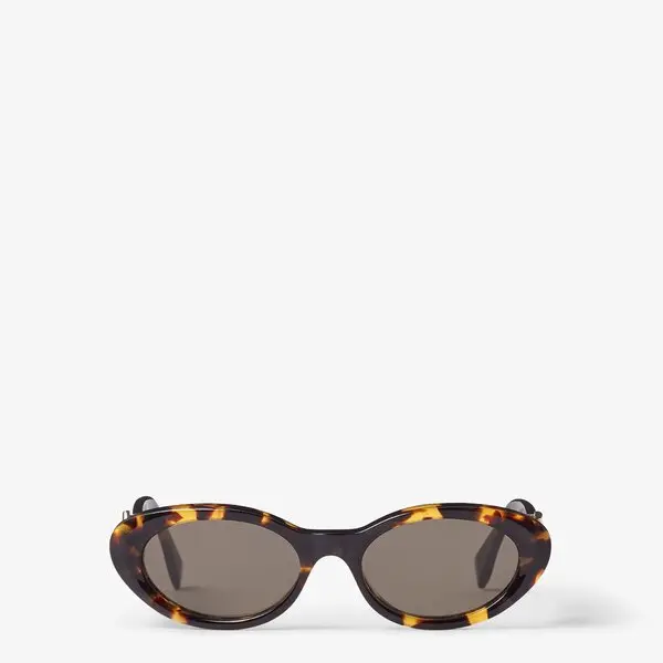 Fendi Ff Diamonds Oval Sunglasses - Brown