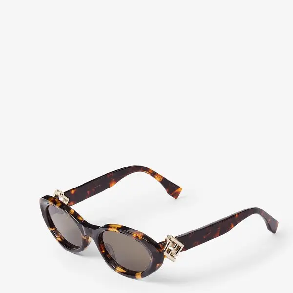Fendi Ff Diamonds Oval Sunglasses - Brown