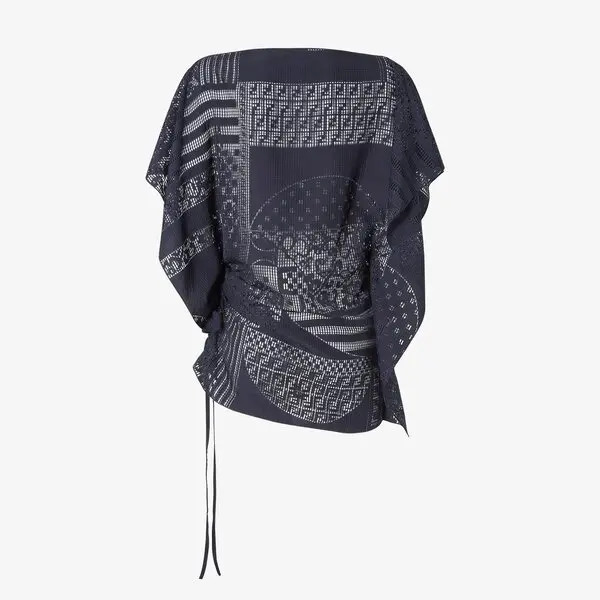 Fendi Asymmetrical Patchwork Motif Top