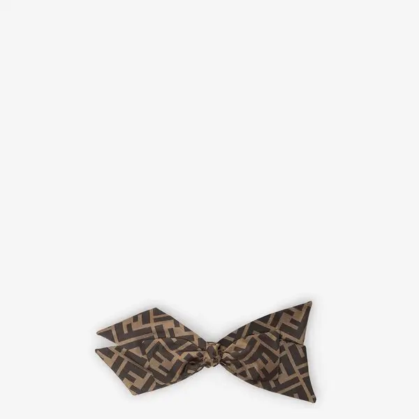 Fendi Ff Motif Silk Twill Hair Clip - Brown