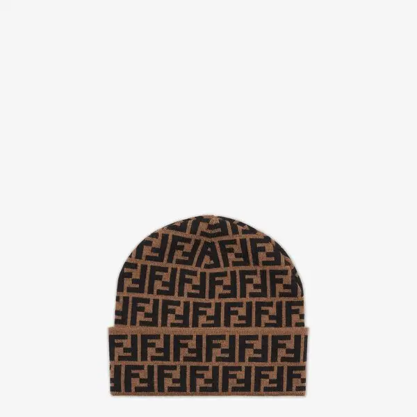 Fendi Ff Motif Wool Knit Beanie - Multicolour