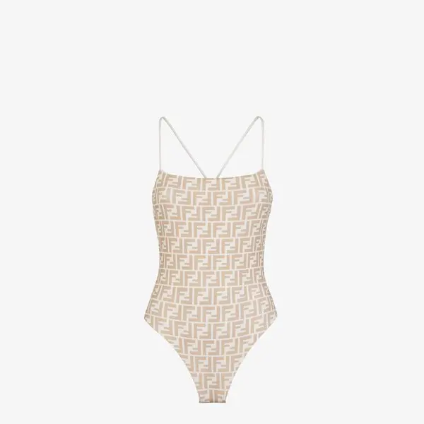 Fendi One-piece Swimsuit - Beige