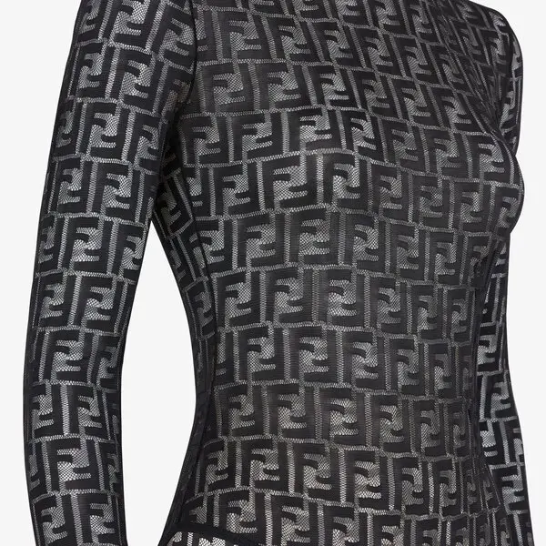 Fendi Ff Motif Lace Body - Black