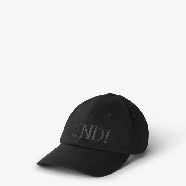 Fendi Cotton Canvas Baseball Cap - Black