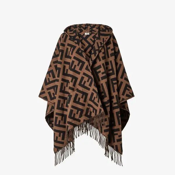 Fendi Ff Cashmere Poncho - Brown