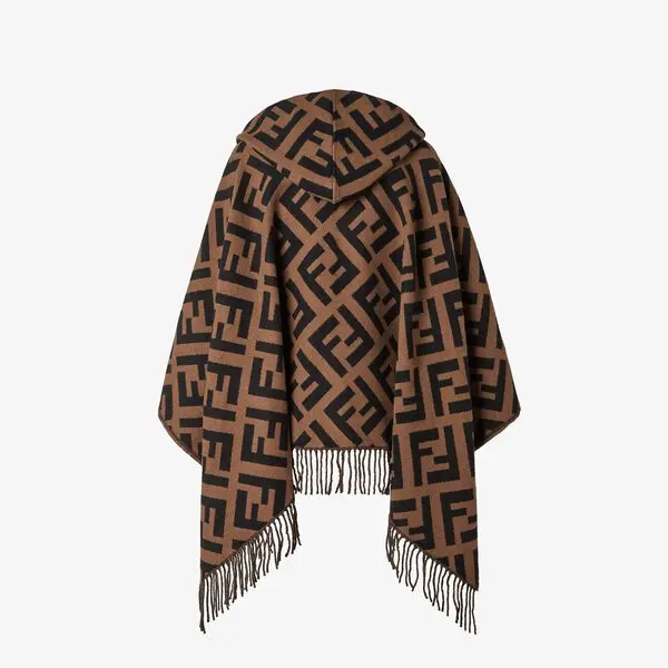 Fendi Ff Cashmere Poncho - Brown