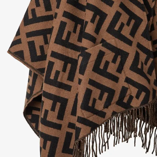 Fendi Ff Cashmere Poncho - Brown