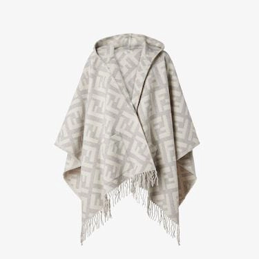 Fendi Ff Cashmere Poncho - Grey