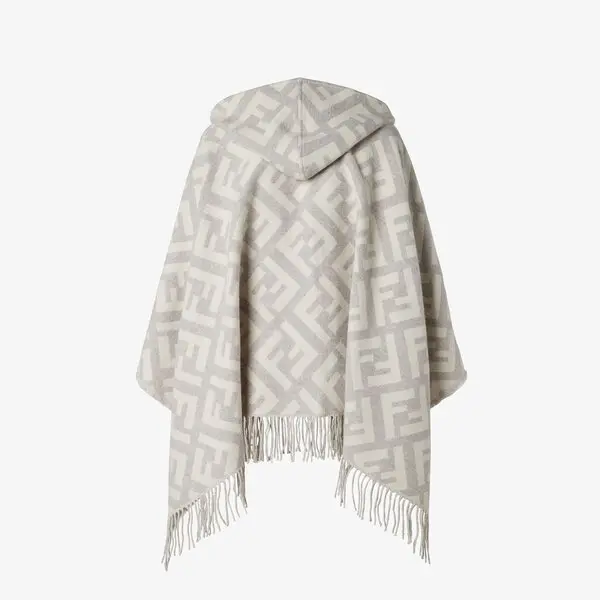 Fendi Ff Cashmere Poncho - Grey