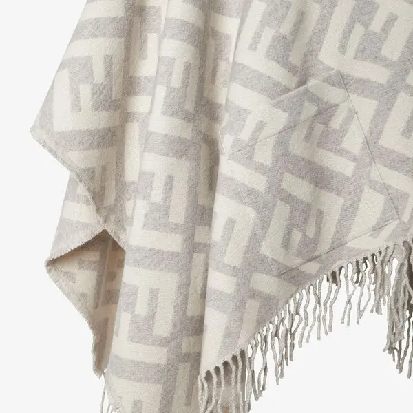 Fendi Ff Cashmere Poncho - Grey