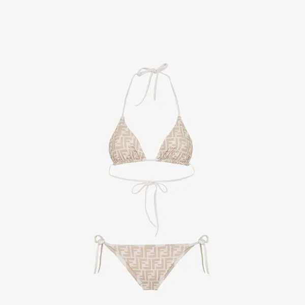 Fendi Two-piece Reversible Swimsuit - Beige