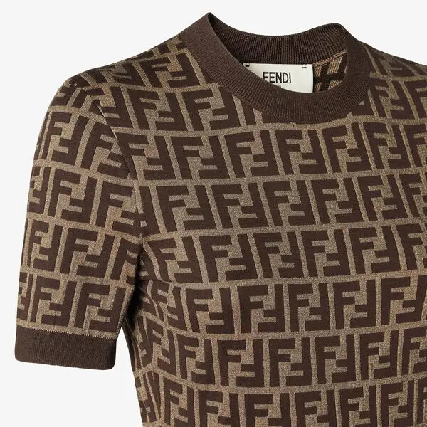 Fendi Fitted Midi Dress - Brown