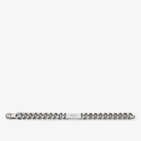 Fendi Palladium-finish Metal Chain Link Bracelet - Silver