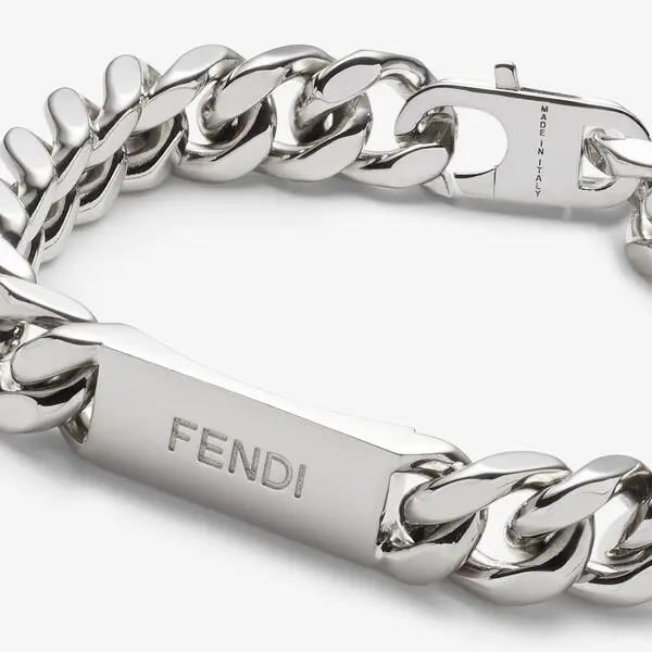 Fendi Palladium-finish Metal Chain Link Bracelet