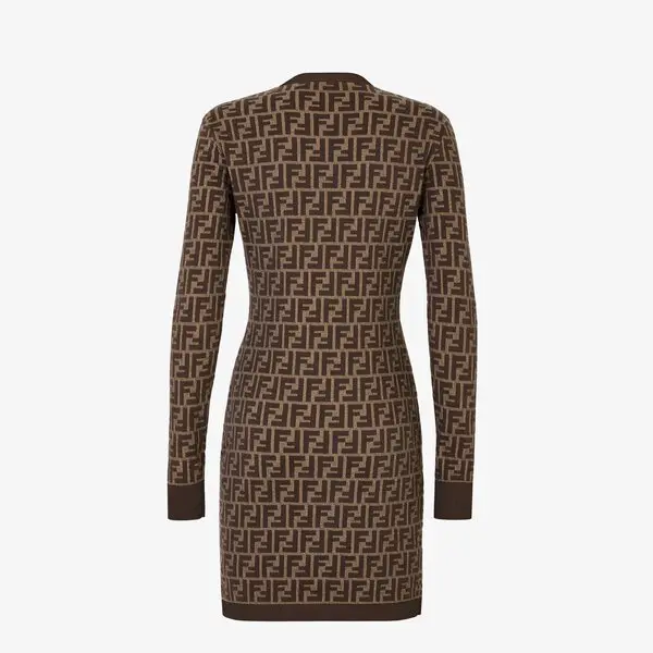 Fendi Knit Ff Motif Jacquard Dress