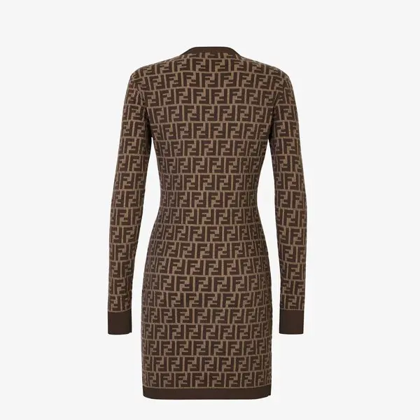 Fendi Ff Motif Jacquard Knit Dress