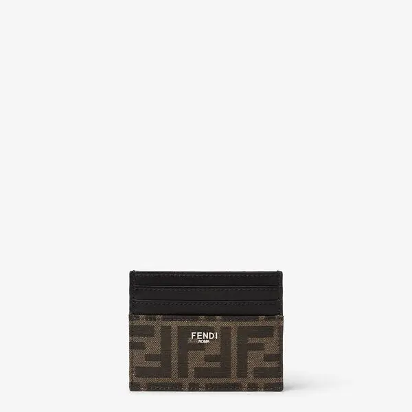 Fendi Ff Jacquard Card Holder - Brown