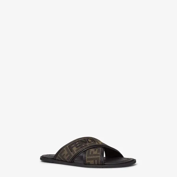 Fendi Slides With Macro Ff Motif