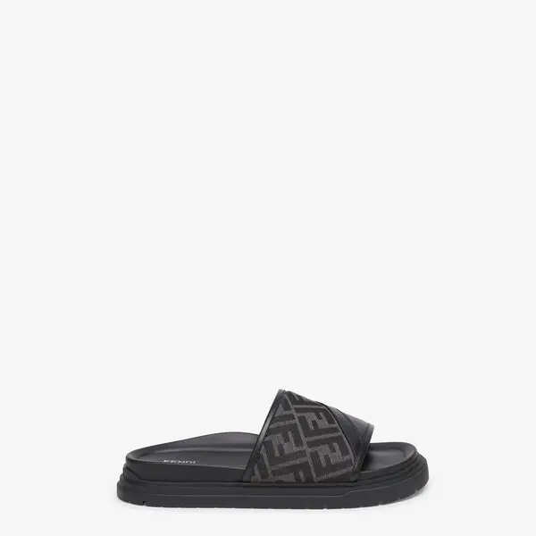Fendi Diagonal Slides - Black