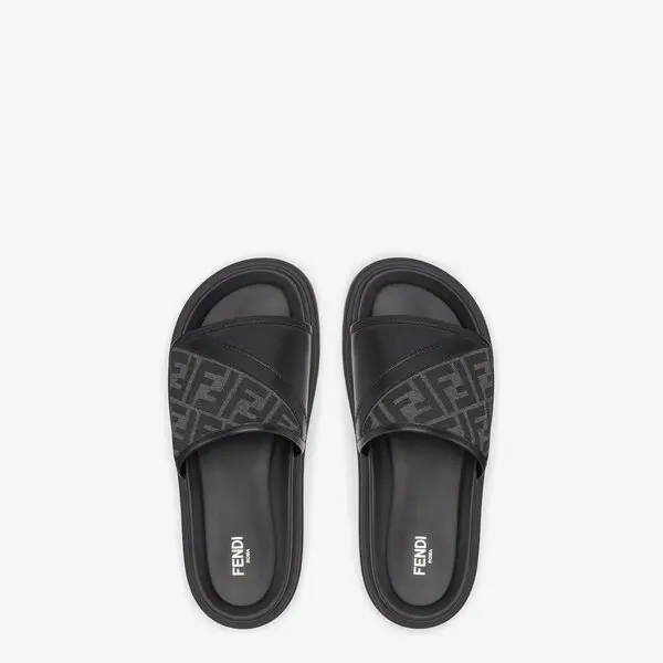 Fendi Diagonal Slides - Black