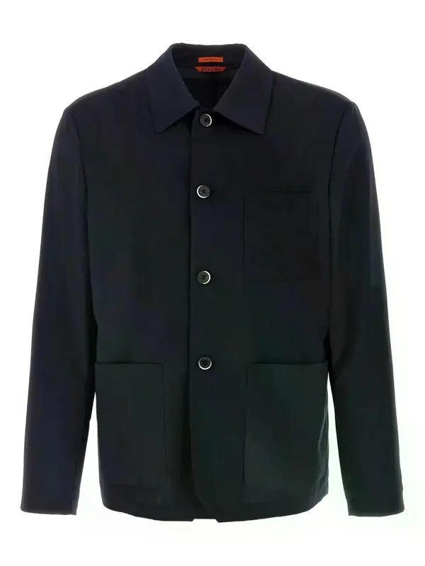 Barena Venezia Button-cuffed Wool Overshirt - Blue