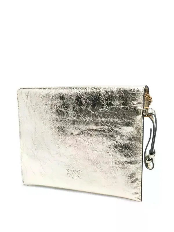 Pinko Metallic-effect Leather Clutch Bag
