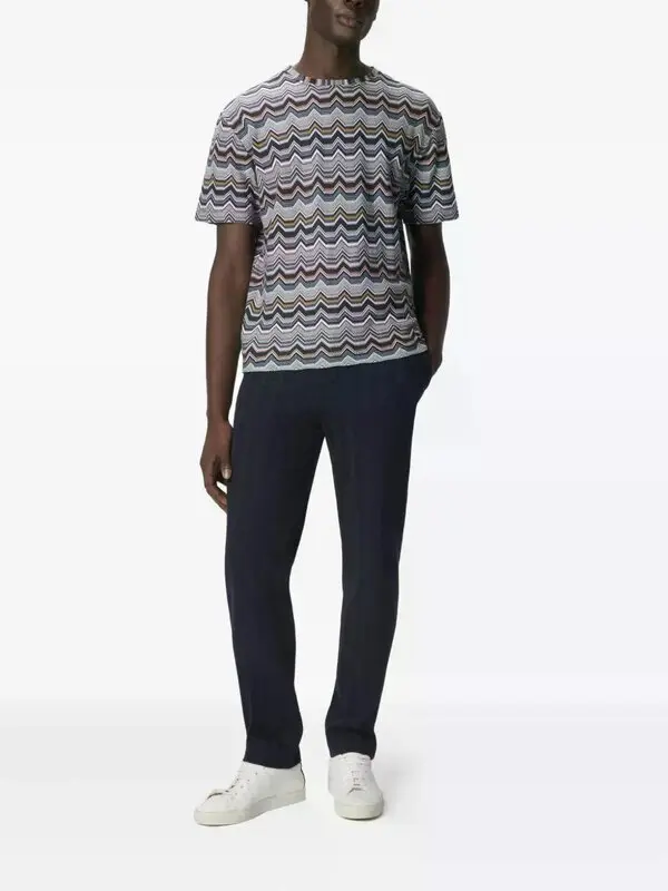 Missoni Geometric-zigzag Pattern Short-sleeved T-shirt - Grey