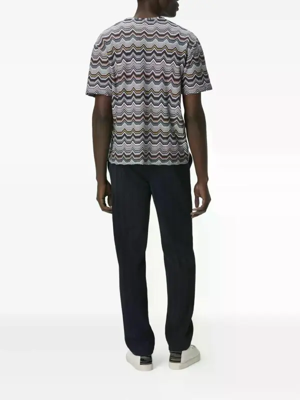 Missoni Geometric-zigzag Pattern Short-sleeved T-shirt - Grey