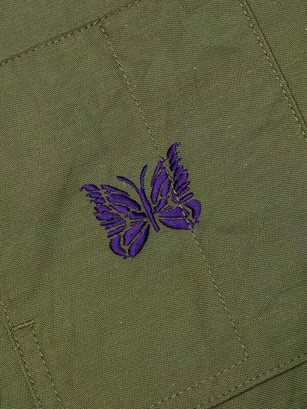 Needles Butterfly Embroidered Coverall Jacket - Green