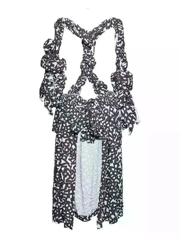 Comme Des Garçons Printed Midi Pinafore Dress
