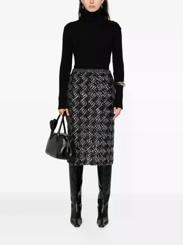 P.a.r.o.s.h Sequin-embellished Geometric Pattern Skirt
