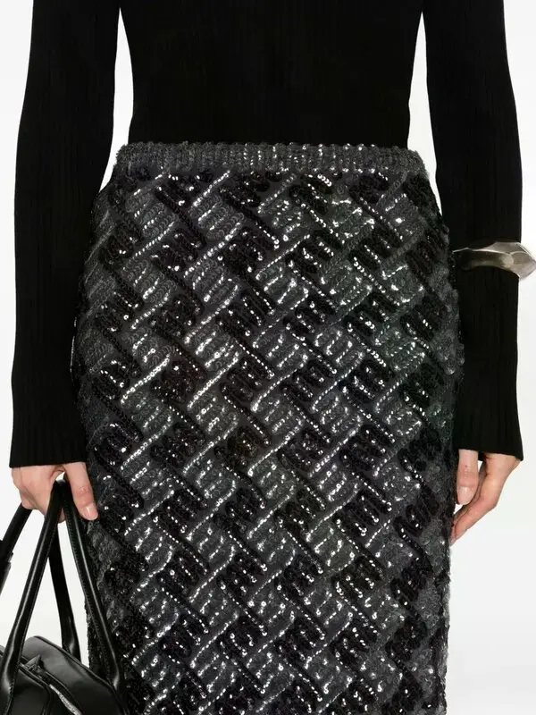 P.a.r.o.s.h Sequin-embellished Geometric Pattern Skirt