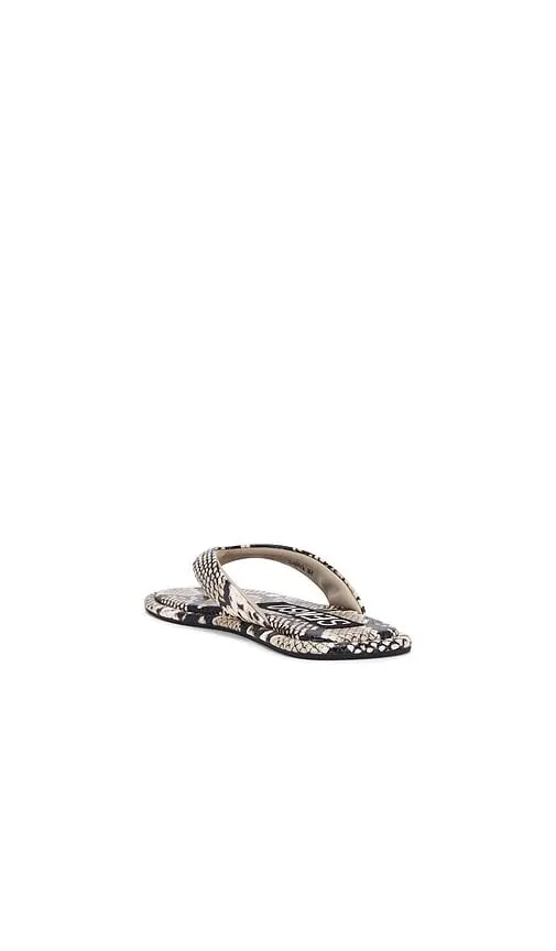 Senso Innika Iii Snake Embossed Leather Blend Flip Flops - Beige