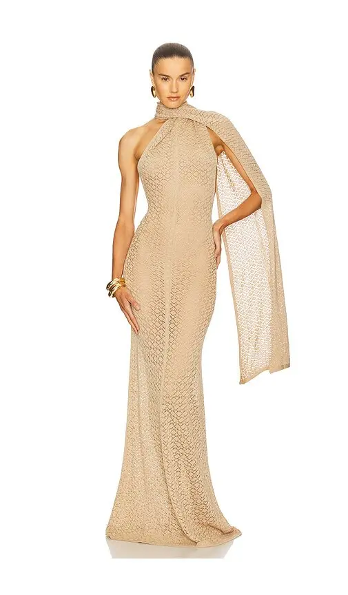 HELSA Robbyn Wrap Gown - Tan