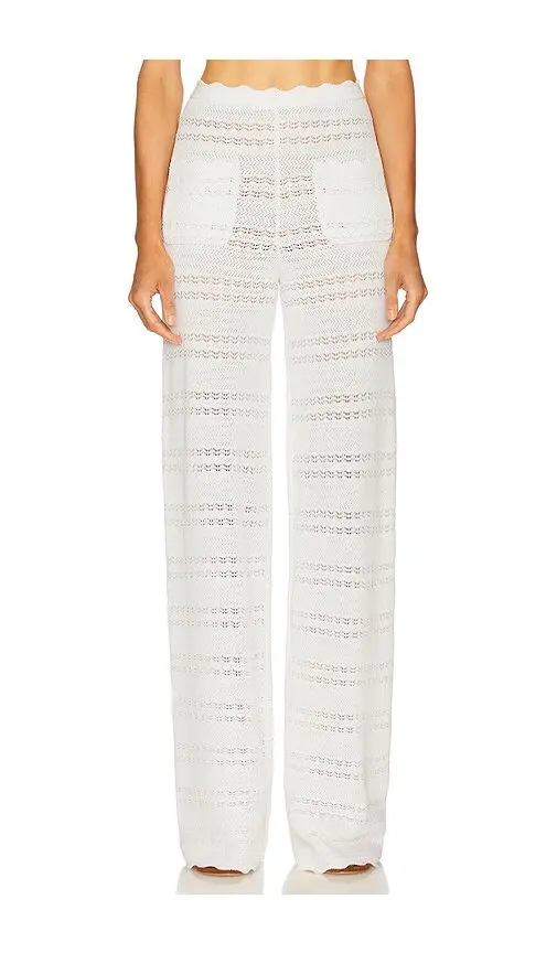 HELSA Scalloped Knit Wide Leg Pants