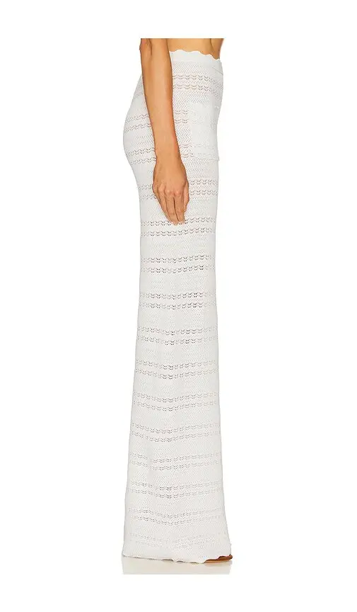 HELSA Scalloped Knit Wide Leg Pants