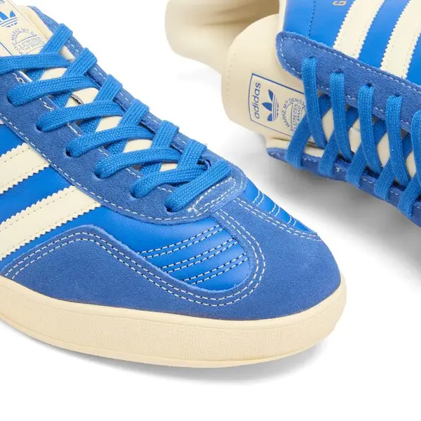 adidas gazelle silver green womens Gazelle Indoor Shoes Blue/Cream White/Gold Metallic – Karen Walker main image 1