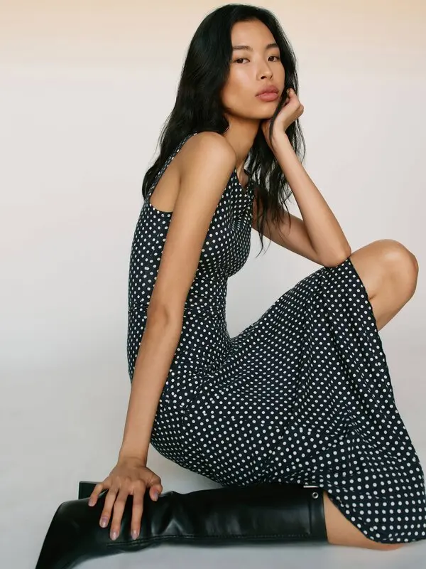 REFORMATION Luke Knit Midi Dress - Dream Dot