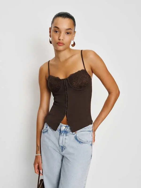REFORMATION Italiana Top - Brown