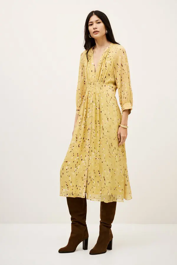 Ba&sh Karla Midi Dress - Yellow