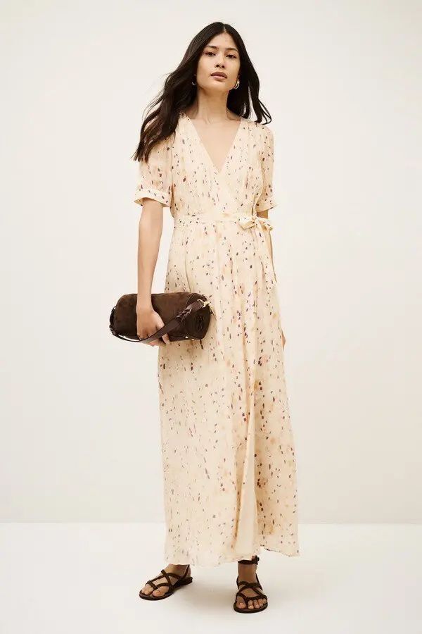 Ba&sh Kris Maxi Wrap Dress - Brown / Neutral