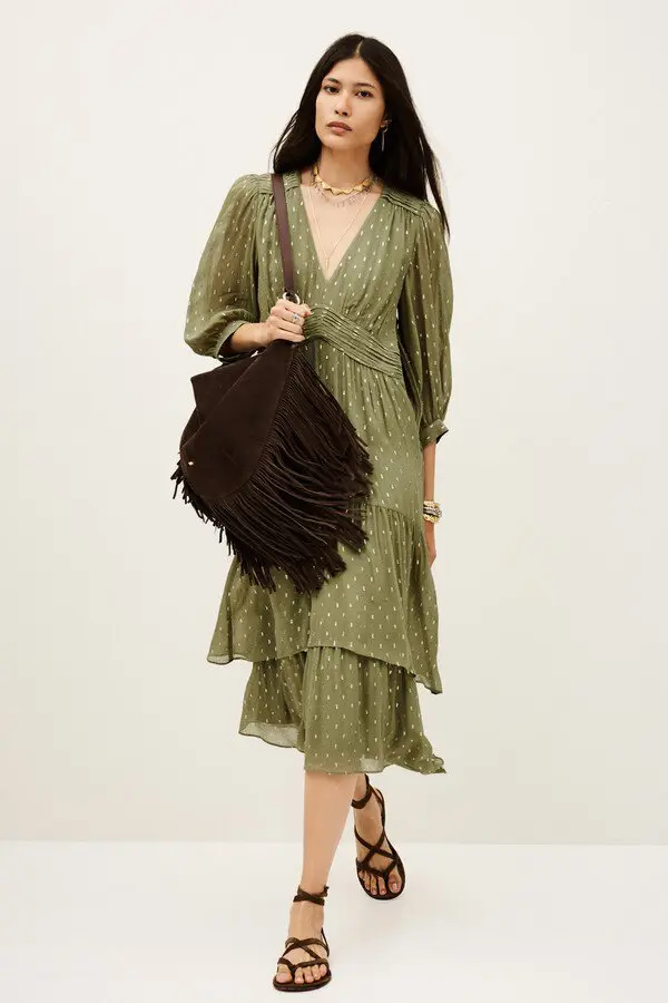 Ba&sh Maia Tiered Dress - Green
